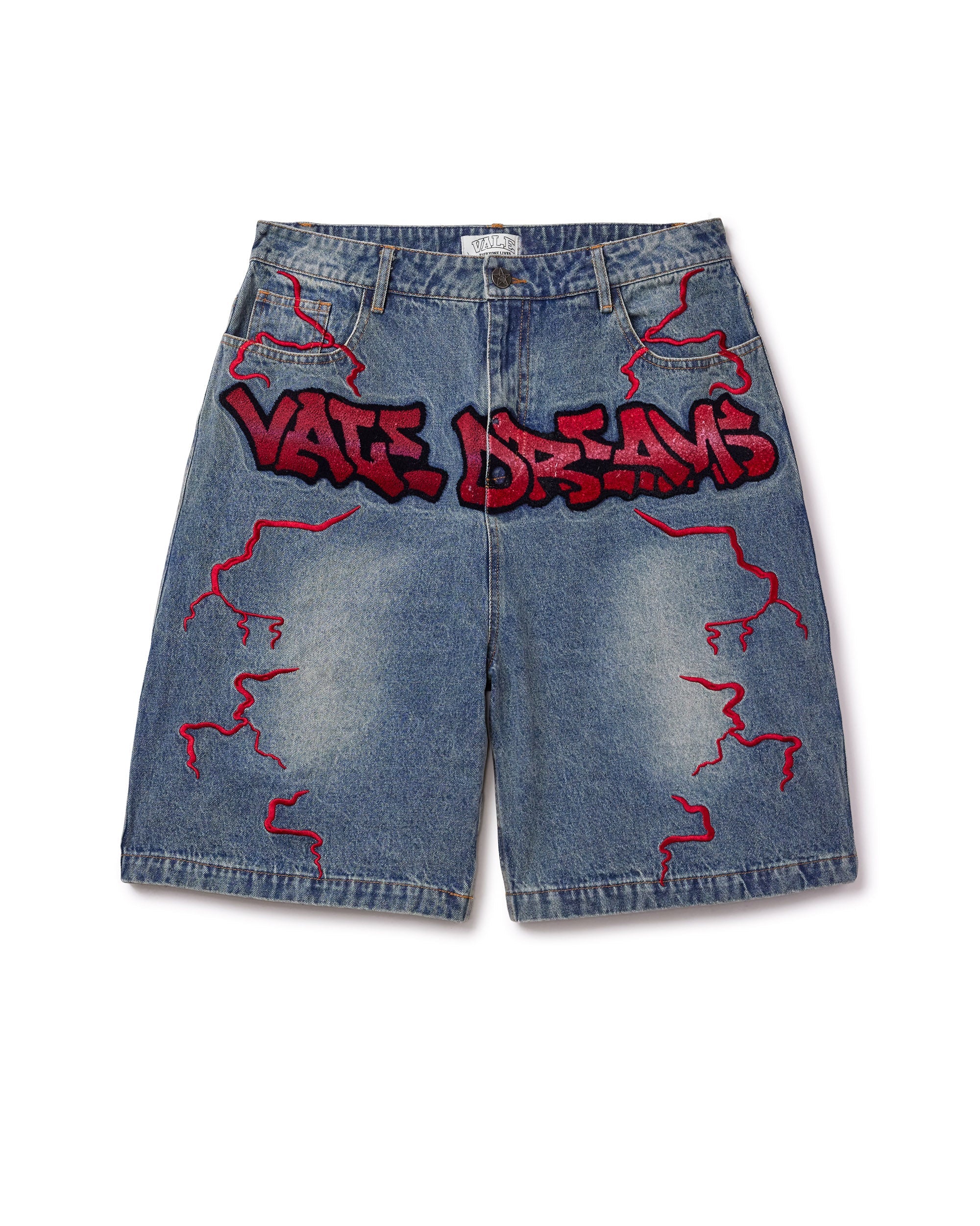 BLUE GRAFFITI JORTS – Vale Houston Flagship